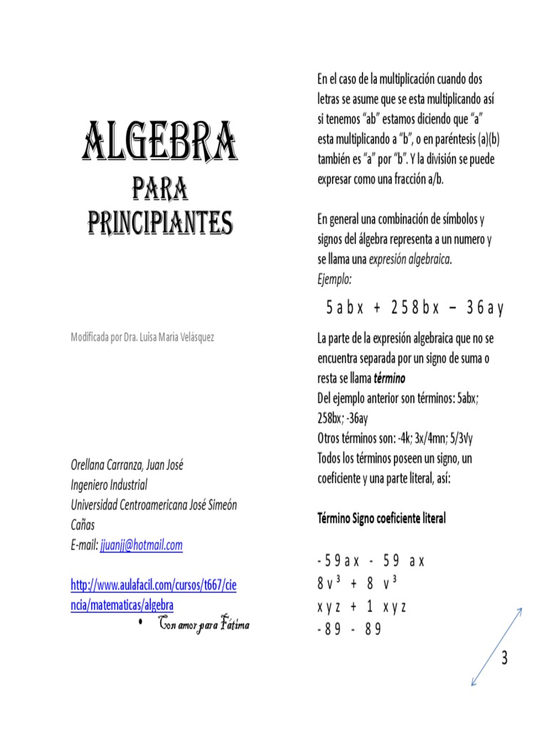 Algebra Paraprincipianes Versiónimpresion | PDF | División (Matemáticas ...
