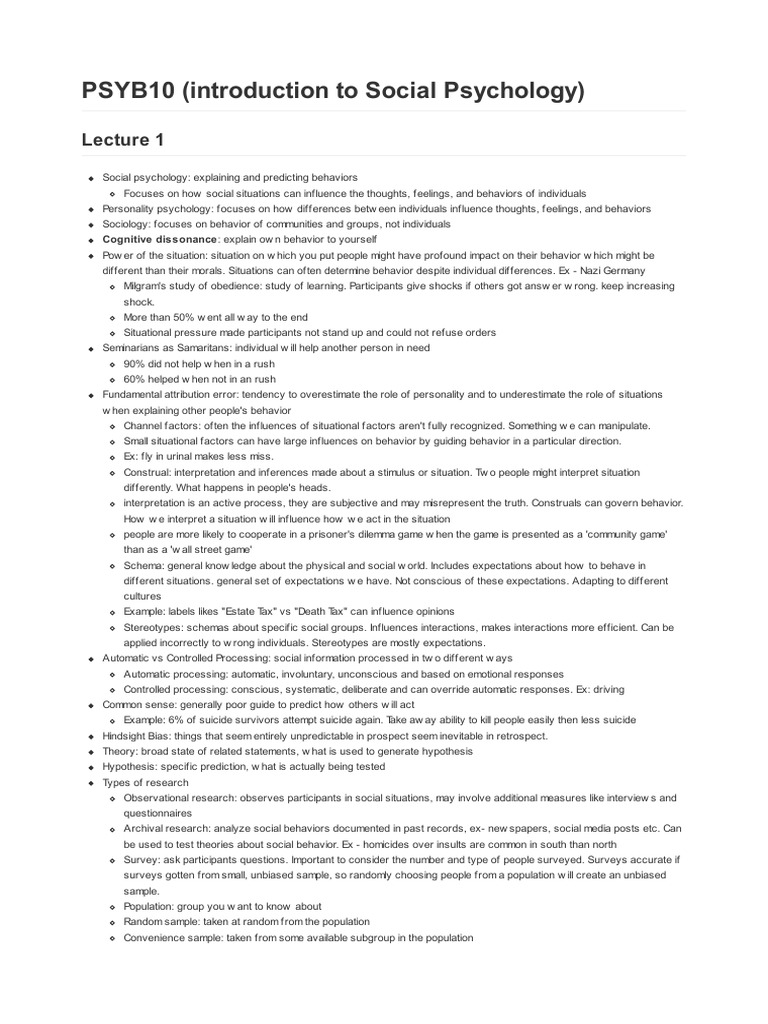 Psyb 10 | PDF | Attitude (Psychology) | Stereotypes