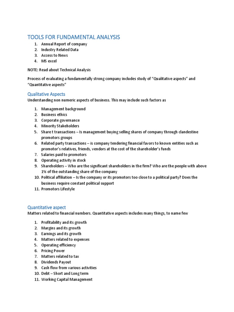 Tools For Fundamental Analysis | PDF | Earnings Before Interest ...