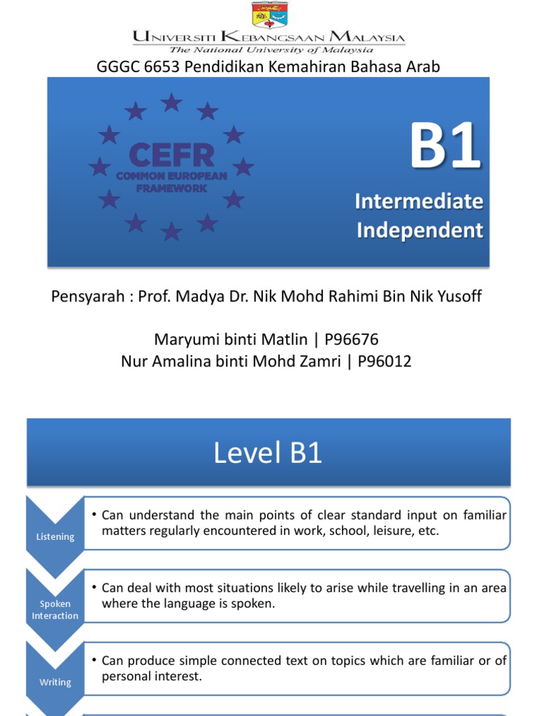 CEFR - B1 Bahasa Arab | PDF