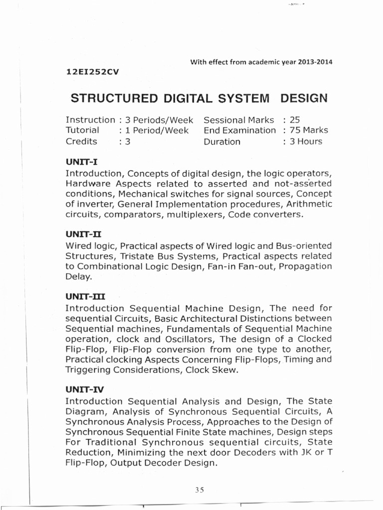 Structured Digital System Design, Syllabus | PDF | Digital Electronics ...
