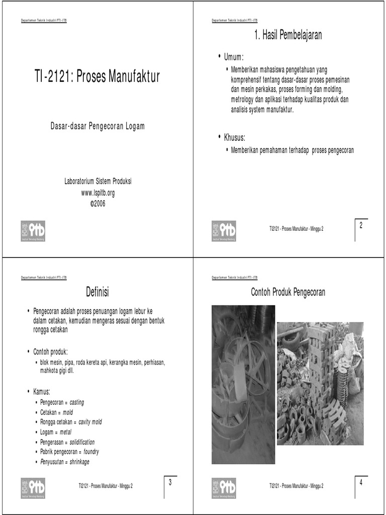 ProsesManufaktur02 (Dasar2 Pengecoran Logam) PDF | PDF