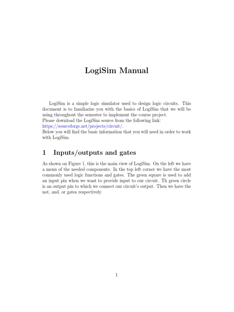 LogiSim Basics and User Manual | PDF | Bit | Logic Gate