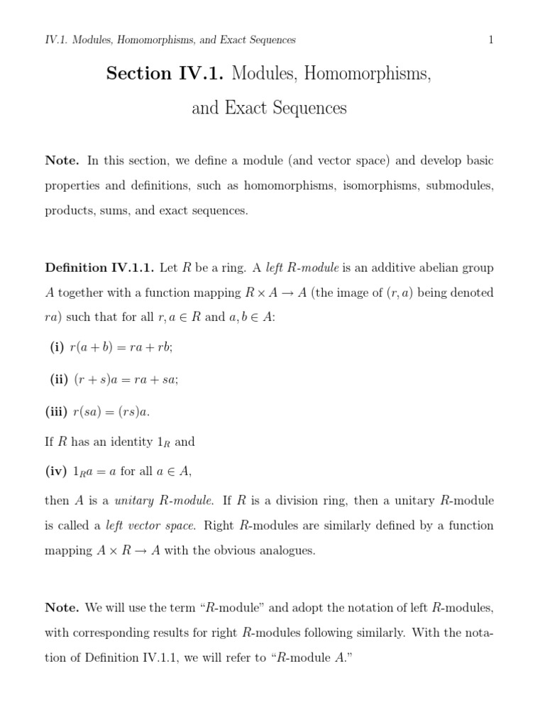 R Modules | PDF | Module (Mathematics) | Ring (Mathematics)