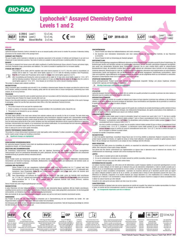 Assayed Chemistry Control | PDF