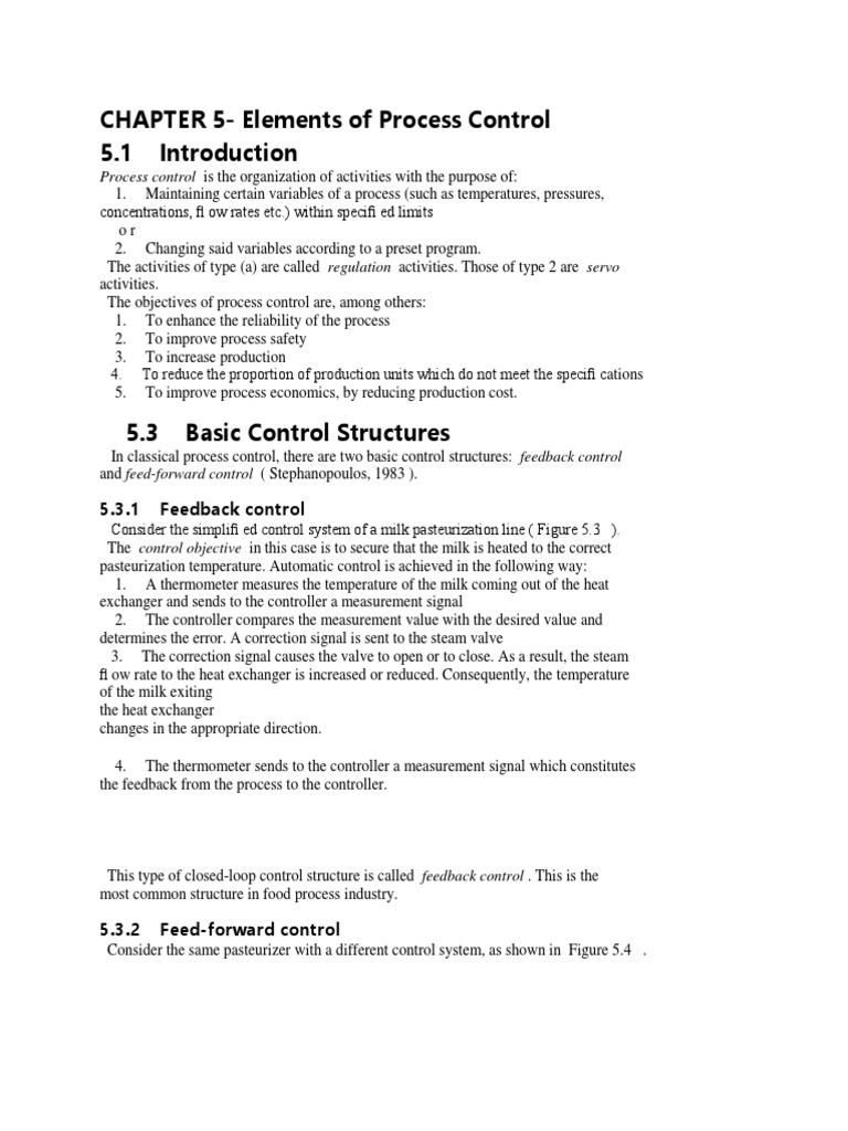 CHAPTER 5-Elements of Process Control | PDF | Process Control | Control Theory