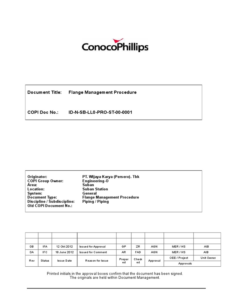 Flange Management Procedure Guide | PDF | Screw | Nut (Hardware)