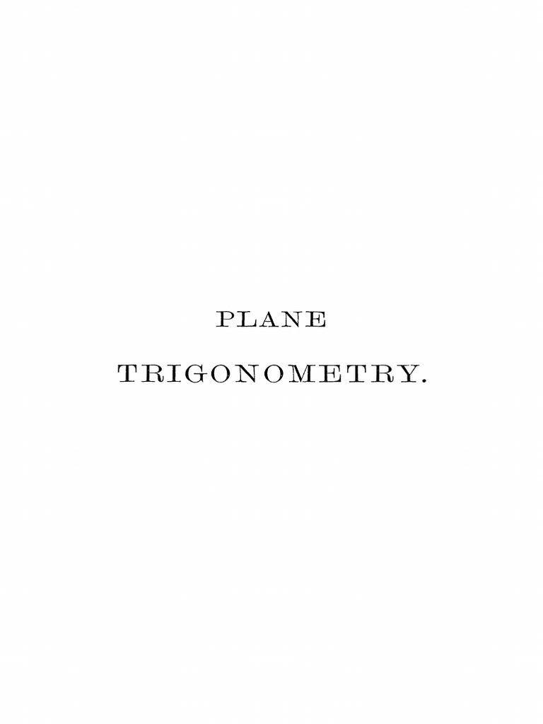 Trigonometry by SL Loney PDF | PDF