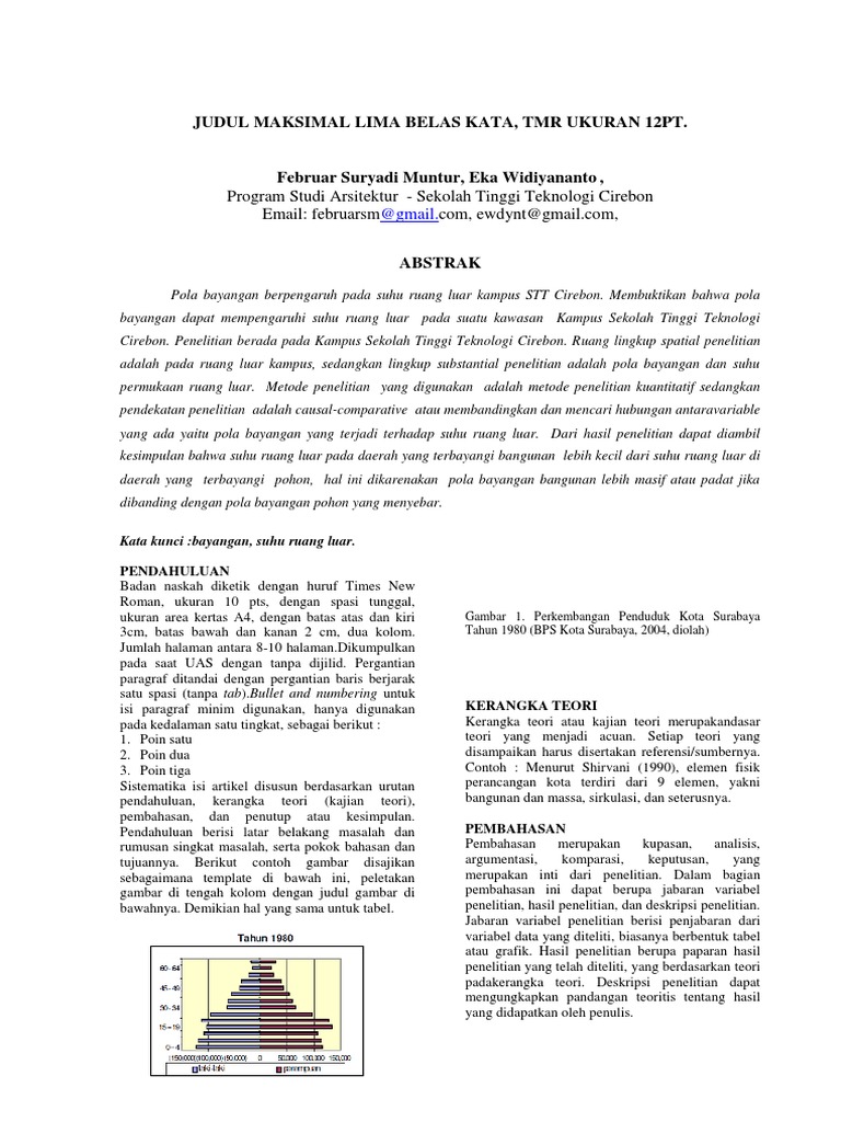 Format Penulisan Jurnal Arsitektur STTC | PDF