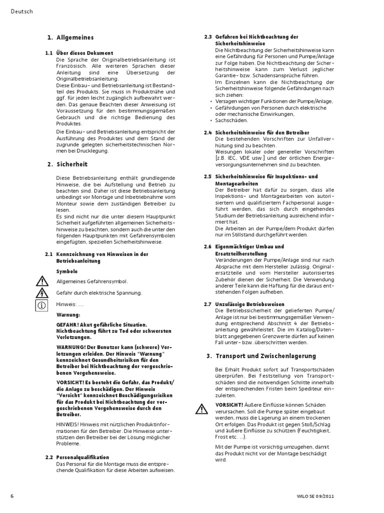 Wilo Booster Set Helix Pump Manual 6 PDF | PDF