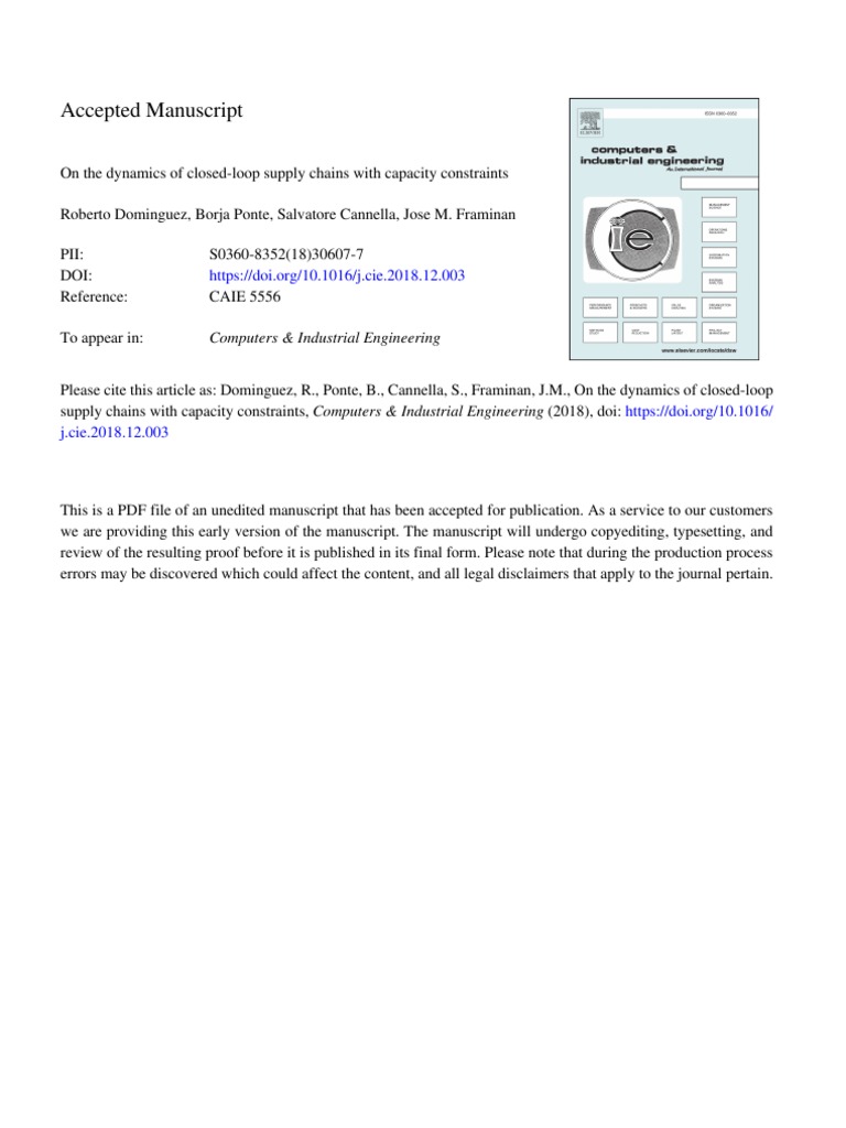 Accepted Manuscript: Computers & Industrial Engineering | PDF ...