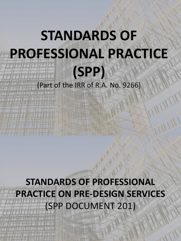 Standards of Professional Practice in Architecture | PDF | Architect ...