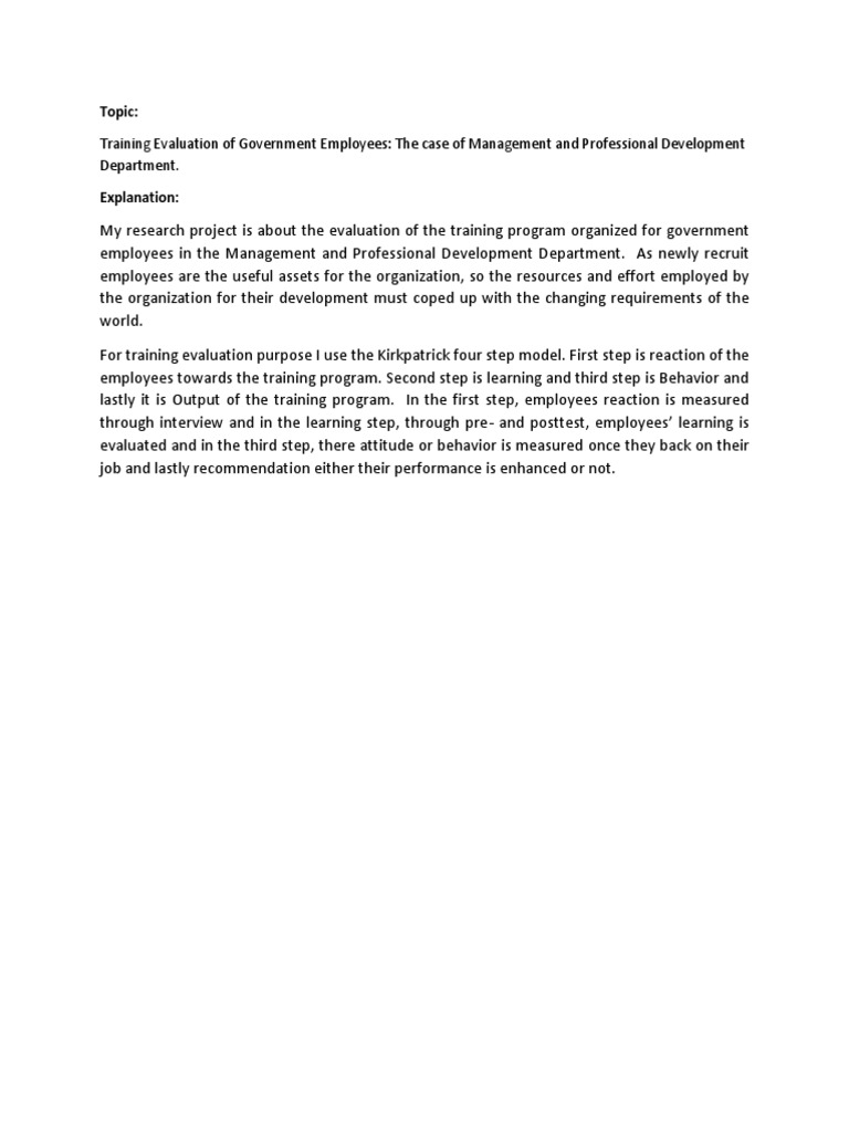 Evaluating Government Employee Training | PDF | Neuroscience | Learning