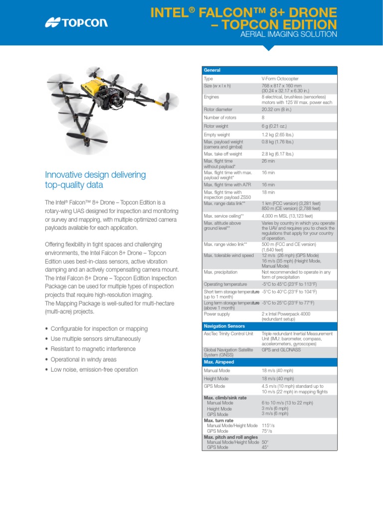 Falcon 8 Plus Datasheet 7010 2243 Reva SM 1 | PDF | Unmanned Aerial ...