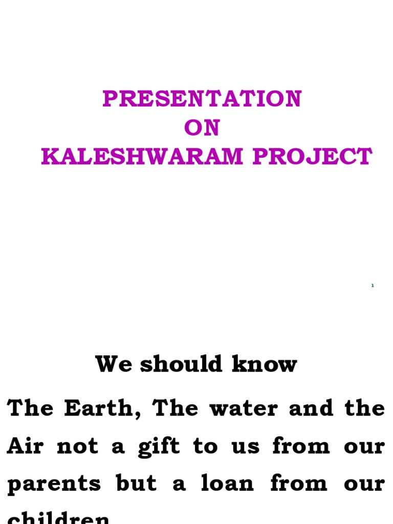 Kaleshwaram Project Overview and Details | PDF | Water | Water Management