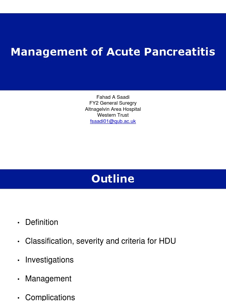 Management Guidelines Pancreatitis | PDF | Rtt | Digestive System