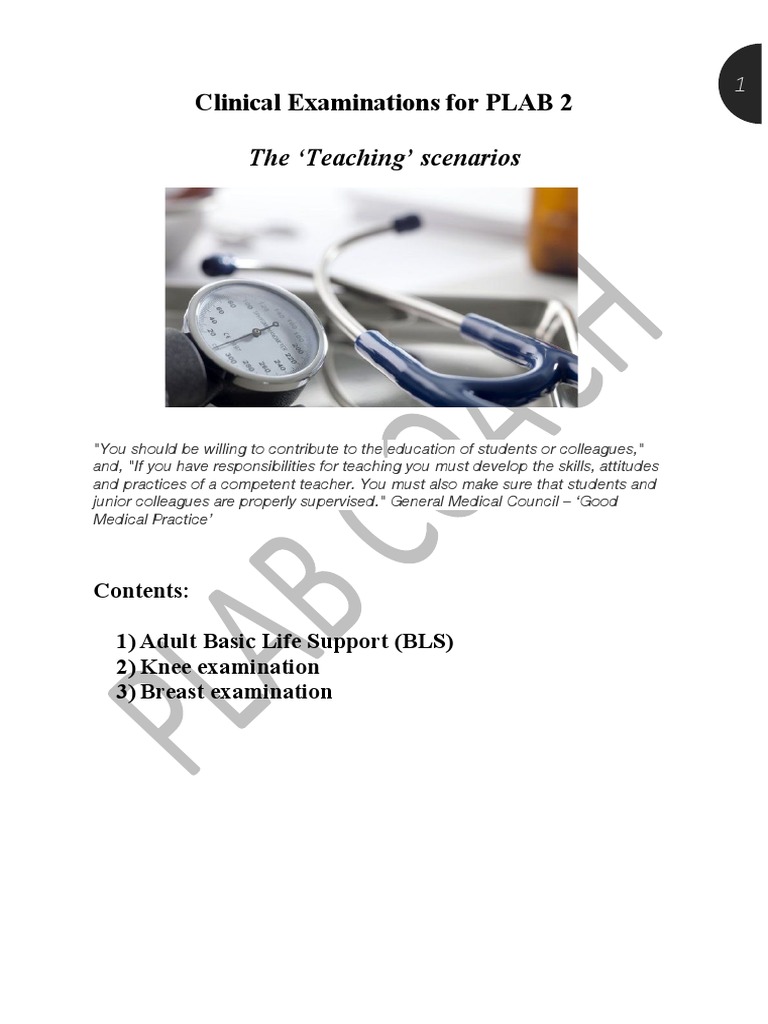 PLAB 2 Clinical Examination Scenarios | PDF | Musculoskeletal System ...