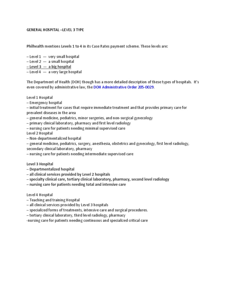 General Hospital Level 3 | PDF | Primary Care | Health Care