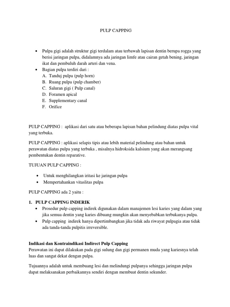 Pulp Capping | PDF