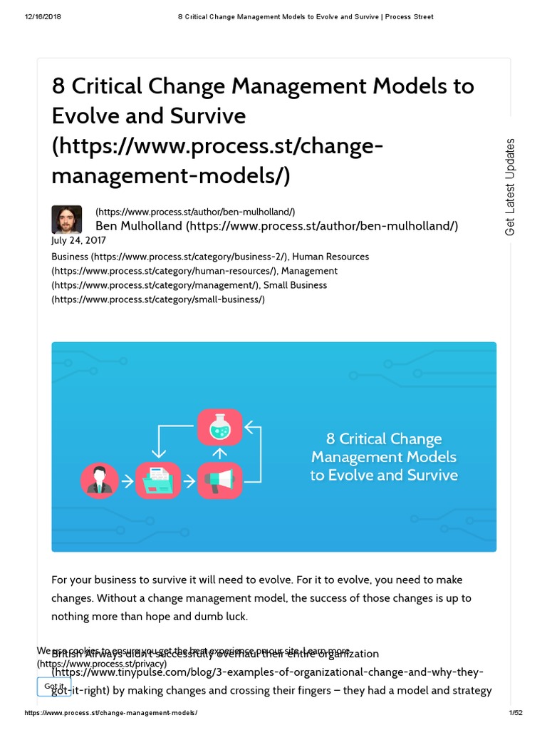 8 Critical Change Management Models To Evolve and Survive - Process ...