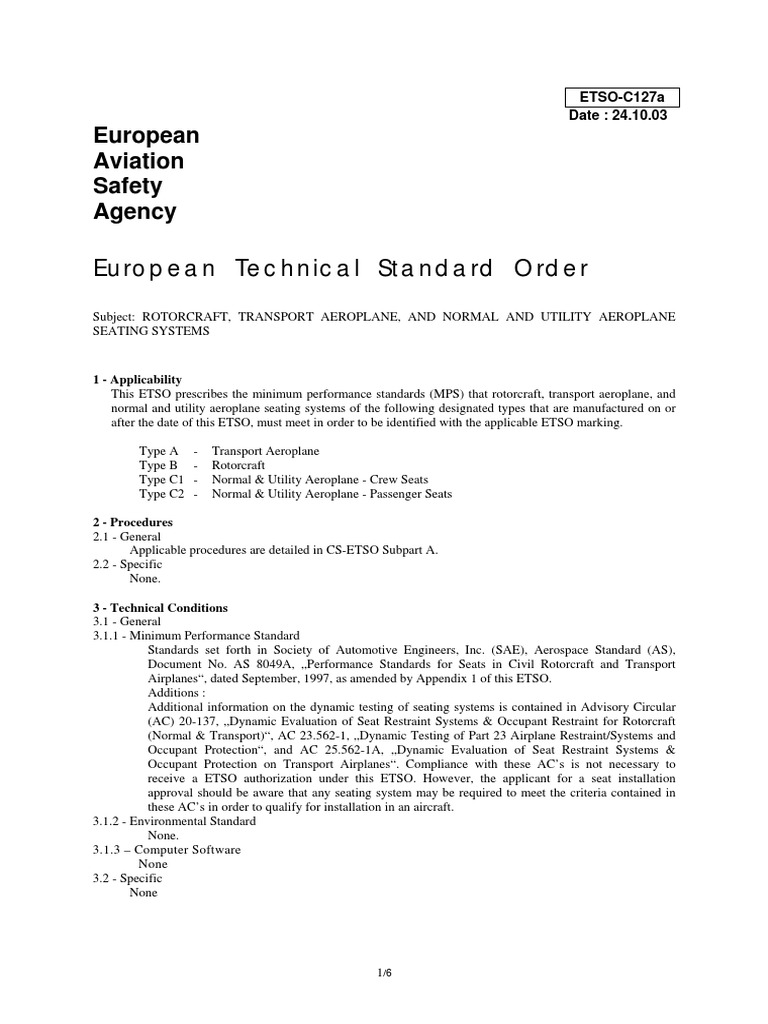 ETSO-C127a CS-ETSO 0 | PDF | Airplane | Aviation