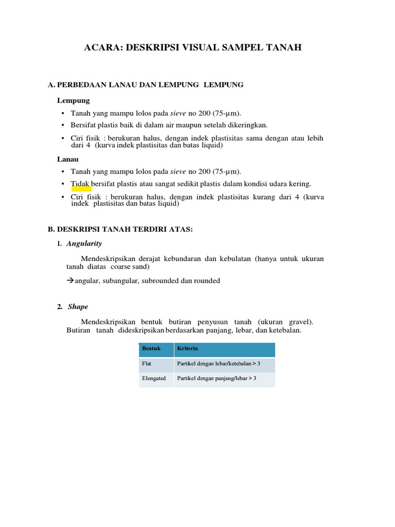 3 Deskripsi Visual Sampel Tanah | PDF