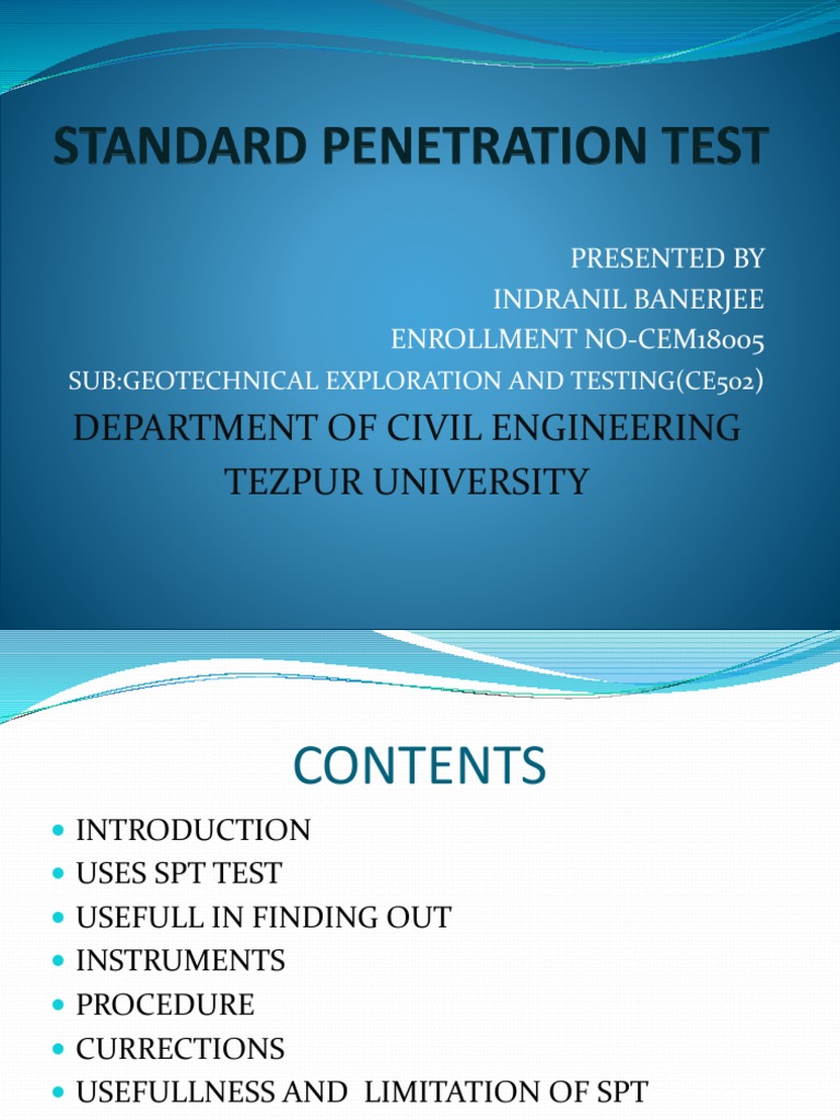 Standard Penetration Test PDF Geotechnical Engineering Civil 