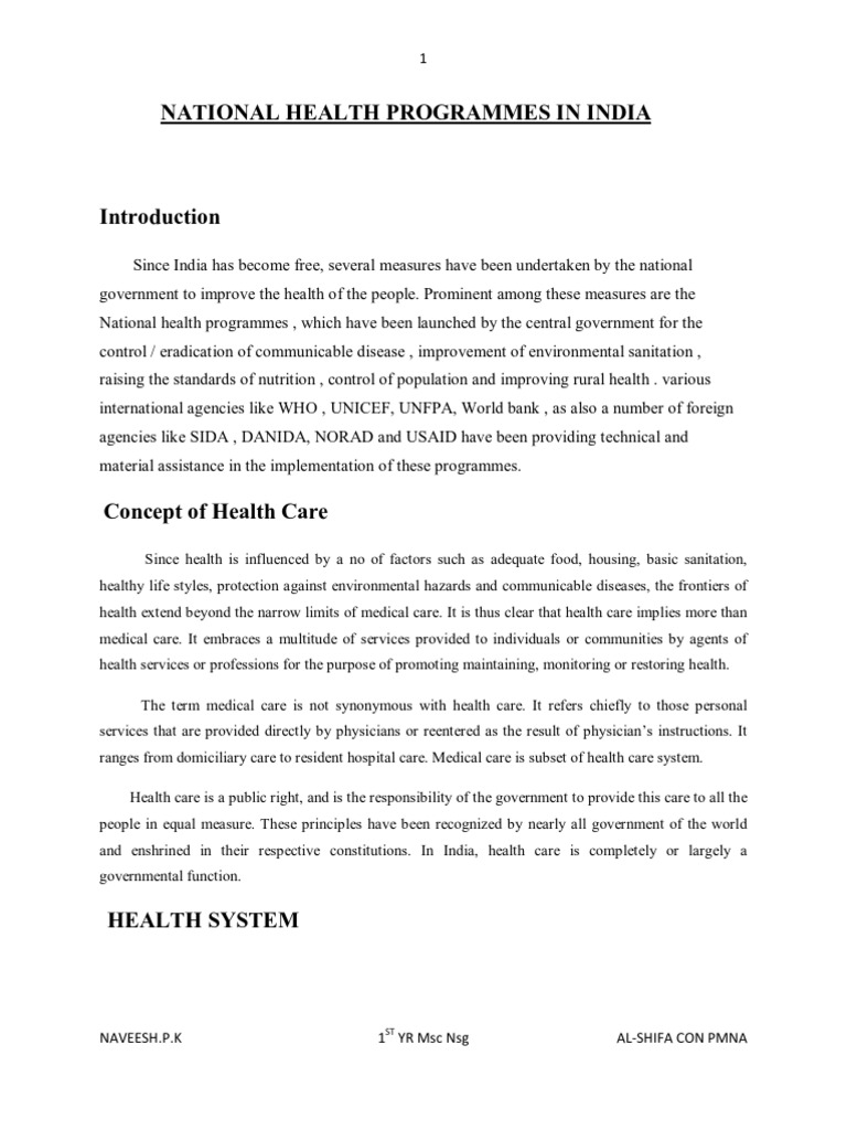 National Health Programmes in India | PDF
