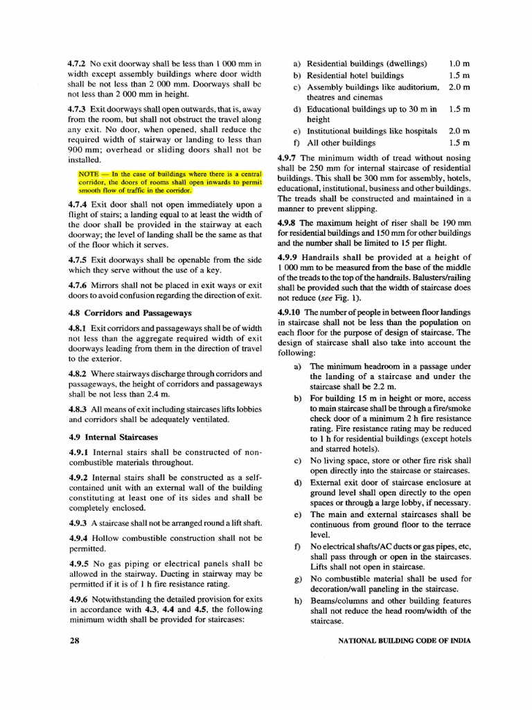 National Buildding Code | PDF | Stairs | Door