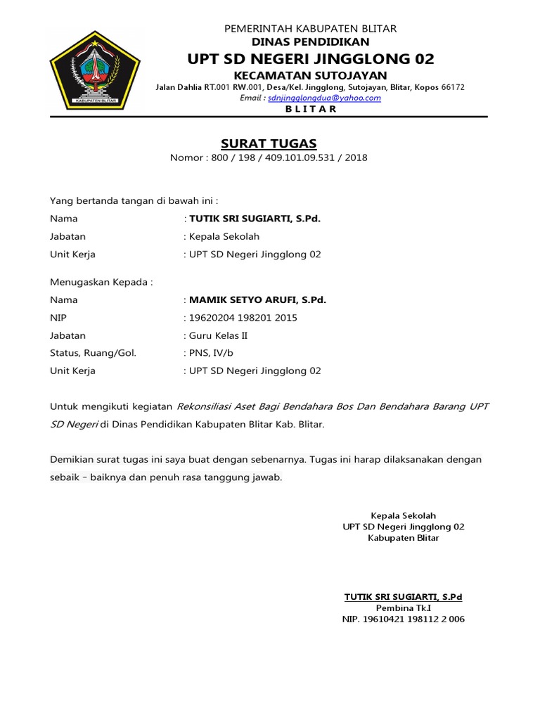 Surat Tugas dan SPPD Guru | PDF