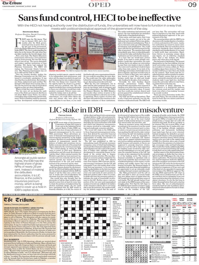 Sans Fund Control, HECI To Be Ineffective: LIC Stake in IDBI - Another ...