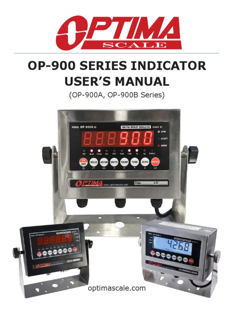Optima Scale OP-900 Series User Manual | PDF | Electricity | Electronics