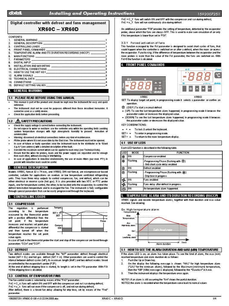 Dixell XR60C | PDF | Switch | Thermostat