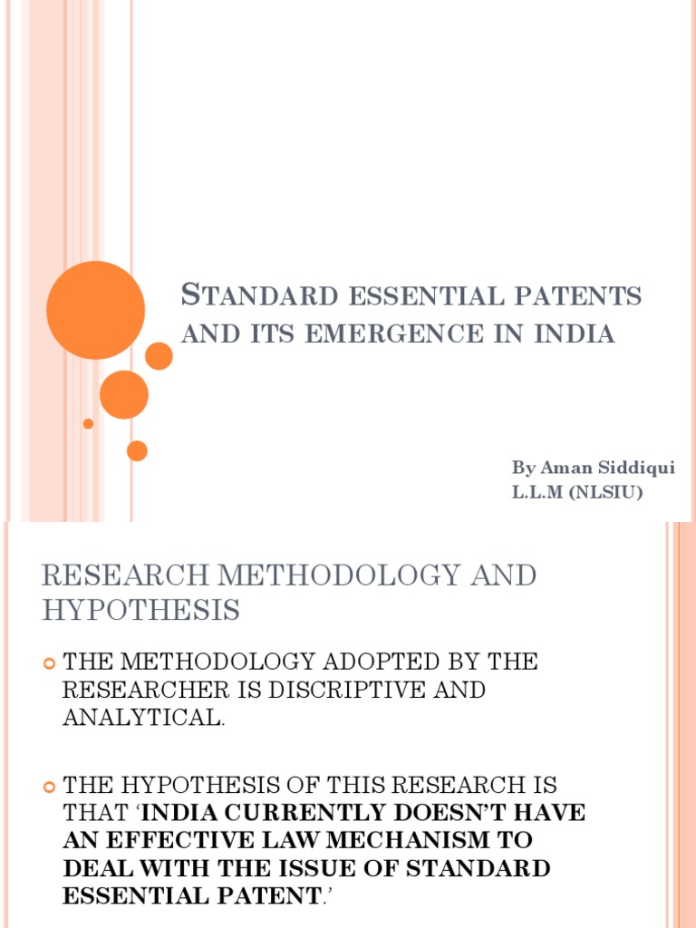 Standard Essential Patent and Its Emergence in India | PDF | Patent ...