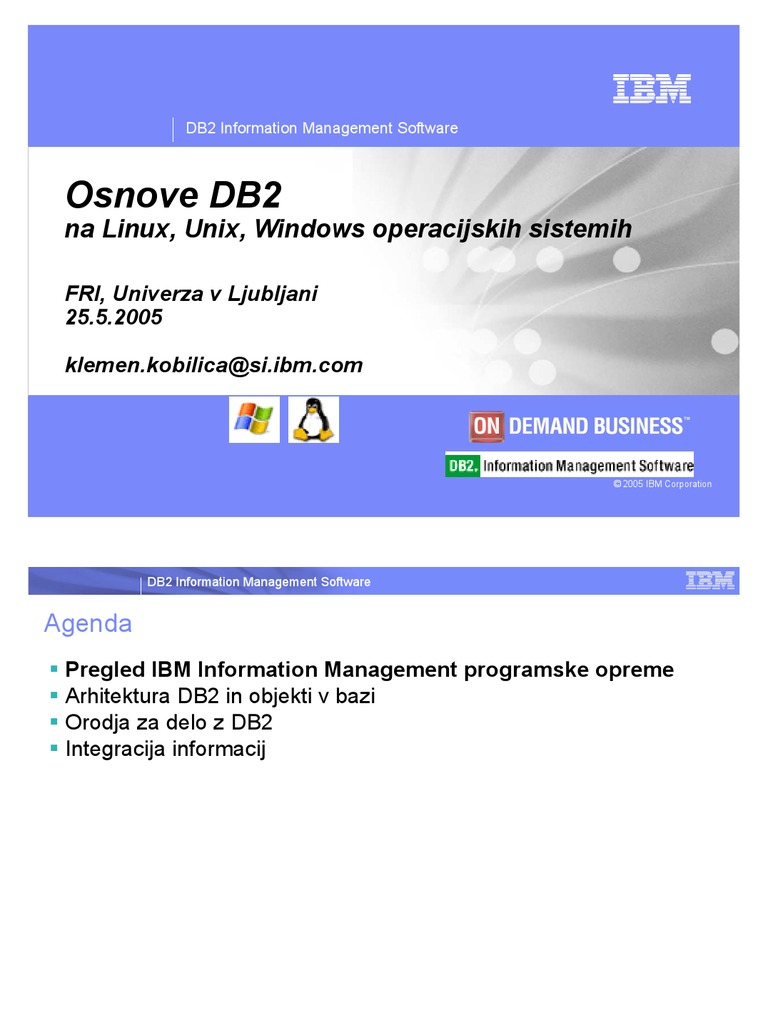 Osnove DB2: Na Linux, Unix, Windows Operacijskih Sistemih | PDF | Ibm ...
