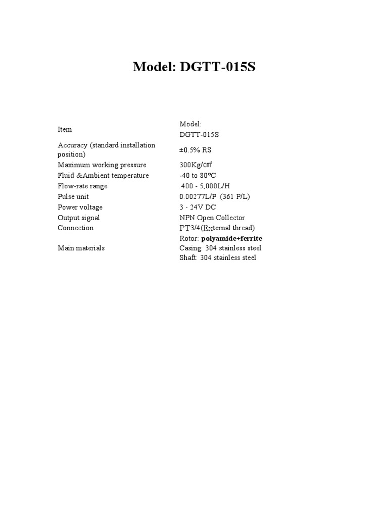 DGTT 015S Turbine | PDF | Science & Mathematics