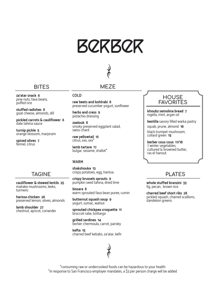 Berber Food Menu | PDF | Pickling | Salad