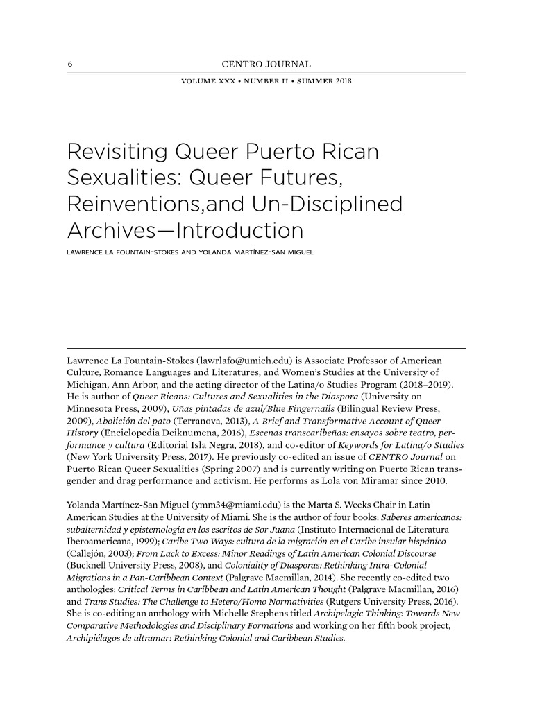 2018 Revisiting Queer Puerto Rican Sexualities Pdf Pdf Queer Theory