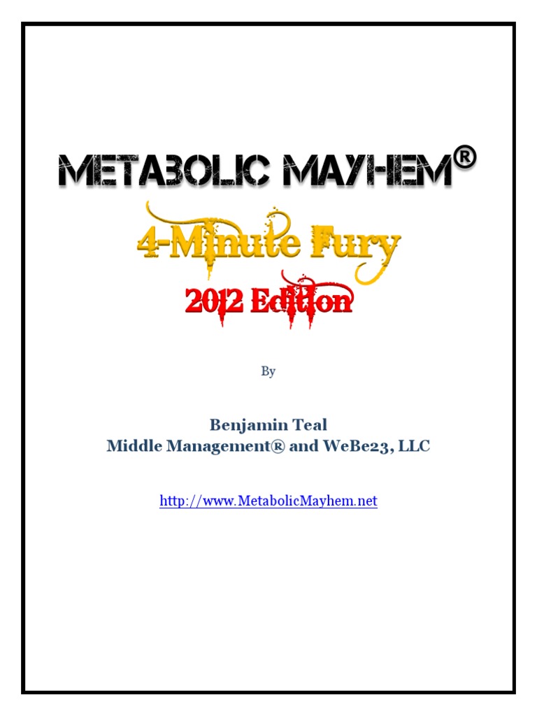 Metabolic Mayhem 4-Minute Fury 2012 FINAL | PDF | Damages | Tort