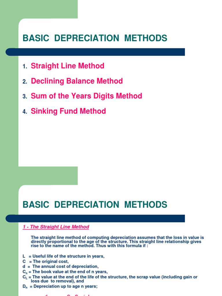Basic Depreciation Methods Guide | PDF | Depreciation | Financial Economics