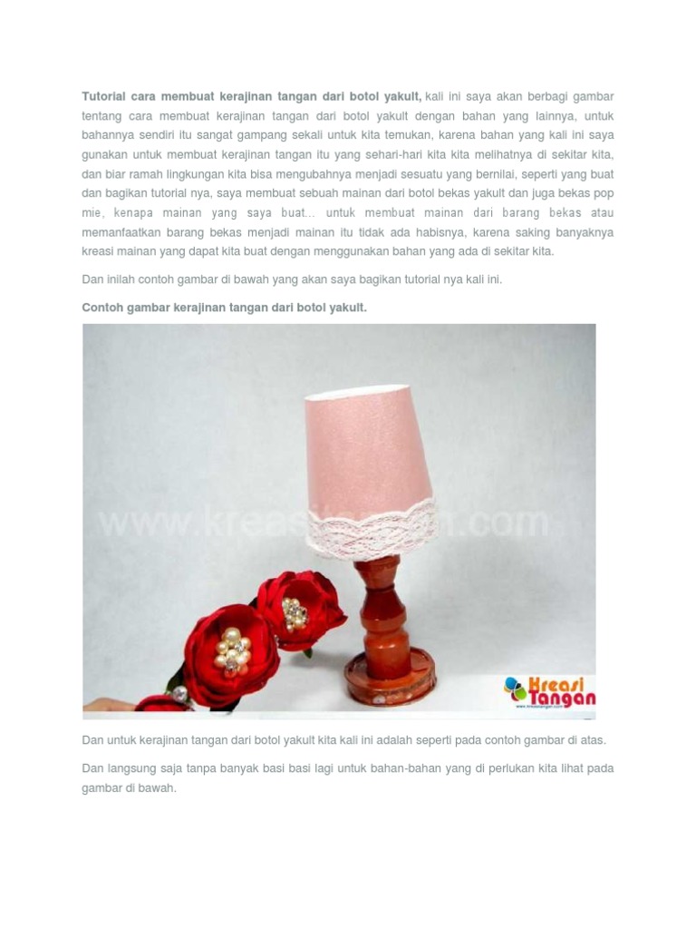 Tutorial Cara Membuat Kerajinan Tangan Dari Botol Yakult Windows Pdf