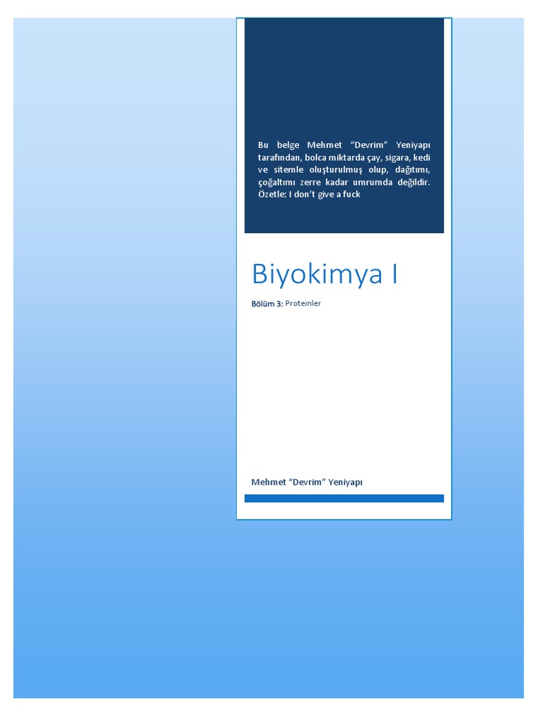 Biyokimya I | PDF