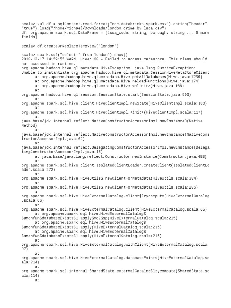 Failed To Access Metastore | PDF | Apache Hadoop | Logic