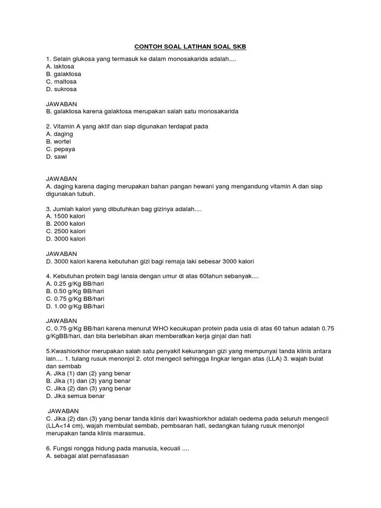Contoh Soal Latihan Soal SKB | PDF