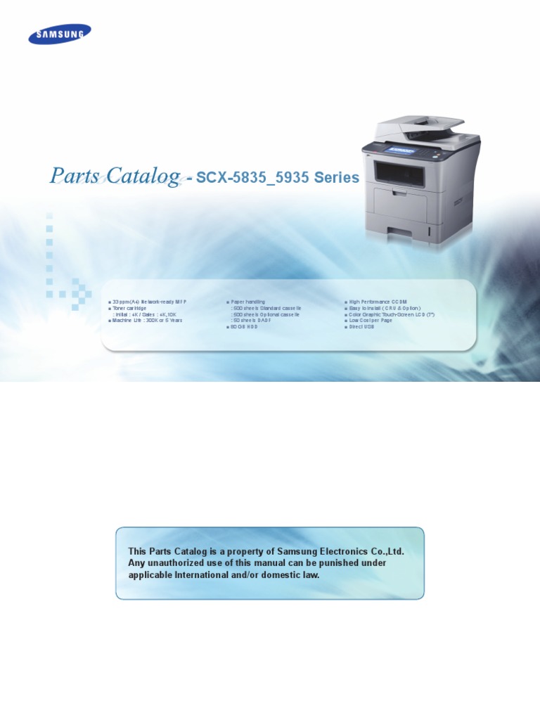 Samsung MFP Parts Catalog | PDF | Computer Hardware | Media Technology