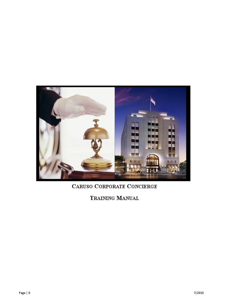 Caruso Concierge Training Manual | PDF | Emergency | Voicemail