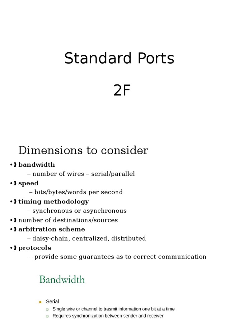 Standard Ports 2F | PDF | Usb | Telecommunications