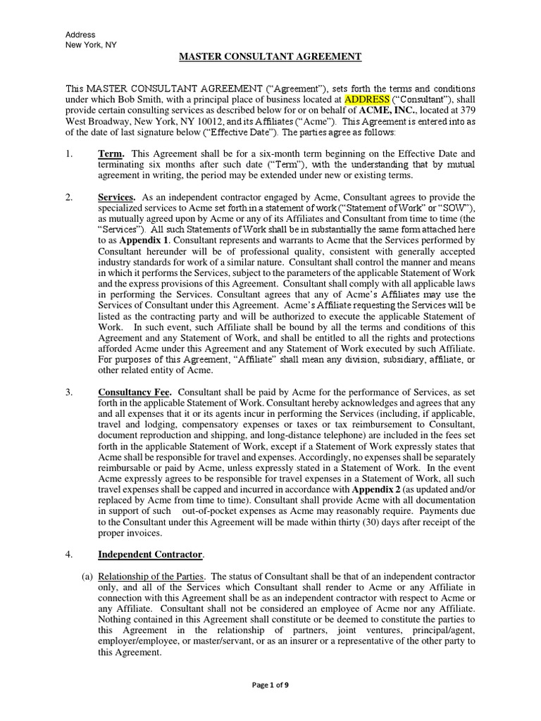 Acme Msa Sow | PDF | Trade Secret | Employment