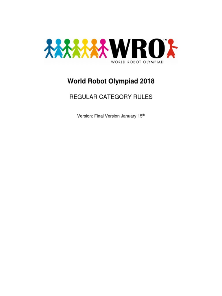 WRO 2018 Regular Rules | PDF