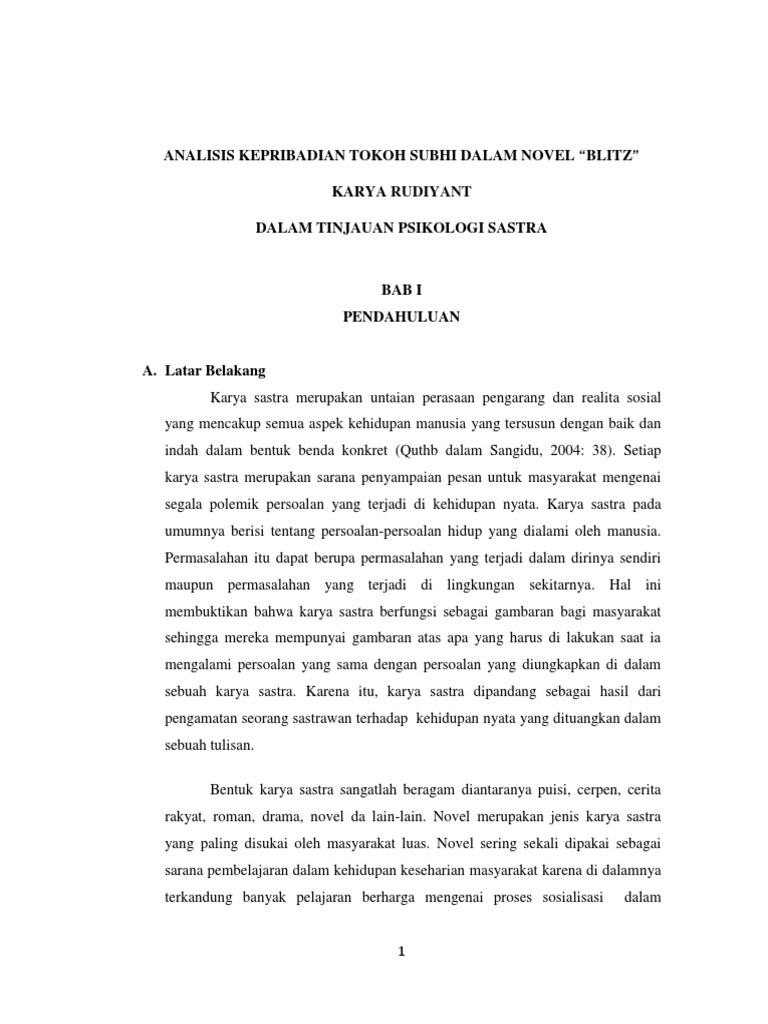 Tugas Kritik Sastra Novel Blitz Aditya | PDF | Fiksi Umum